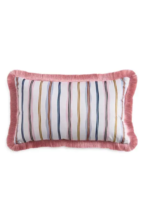 Ted Baker London Scallop Stripe Velvet Accent Pillow - White Multi