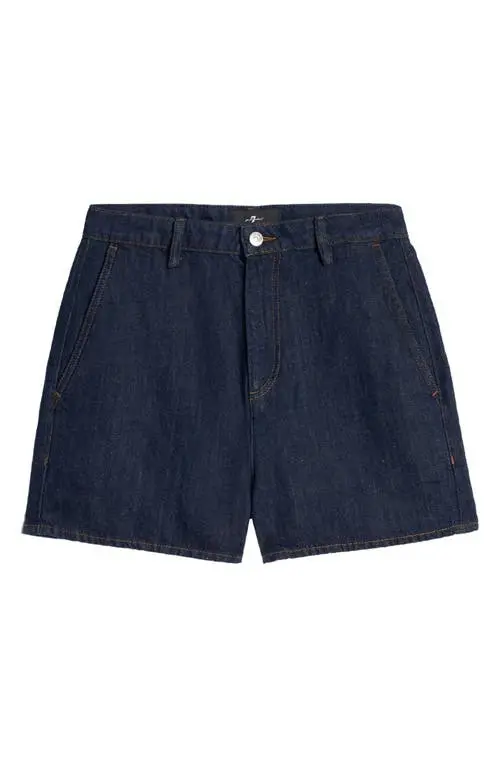 7 For All Mankind High-waist Denim Trouser Shorts - Blossom