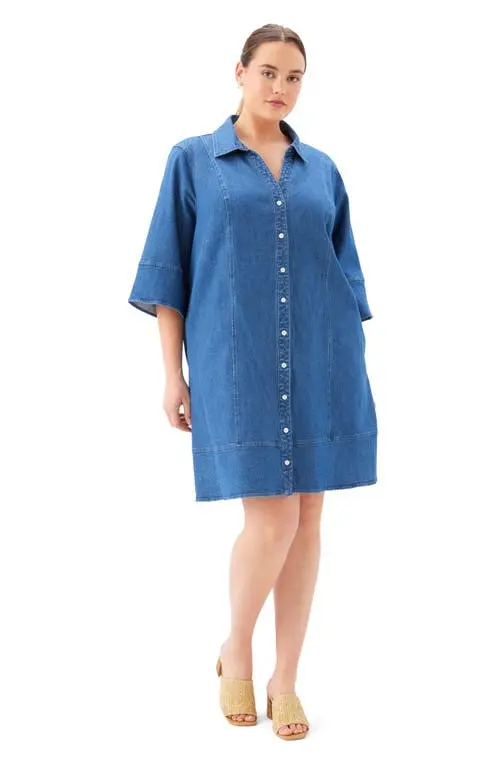 Karen Kane Flare Sleeve Denim Shirtdress