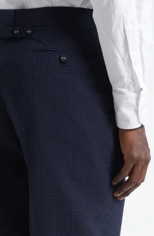 Thom Browne Wool Backstrap Fit Shorts - Navy