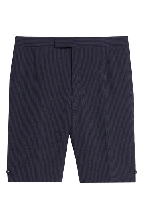 Thom Browne Wool Backstrap Fit Shorts - Navy