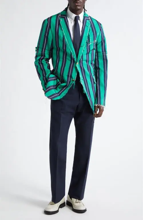 Thom Browne Unconstructed Silk & Cotton Sport Coat - Green