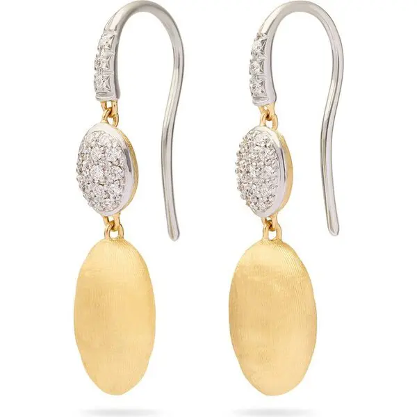 Marco Bicego Siviglia Diamond Drop Earrings - 18k Yellow/white Gold
