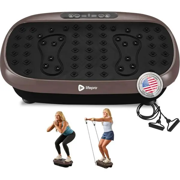 LIFEPRO Hexaplate Lite Vibration Plate Exercise Machine Full Body Recovery And Muscle Toning - Bronz