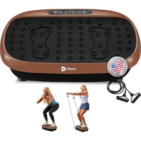 LIFEPRO Hexaplate Lite Vibration Plate Exercise Machine Full Body Recovery And Muscle Toning - Copper