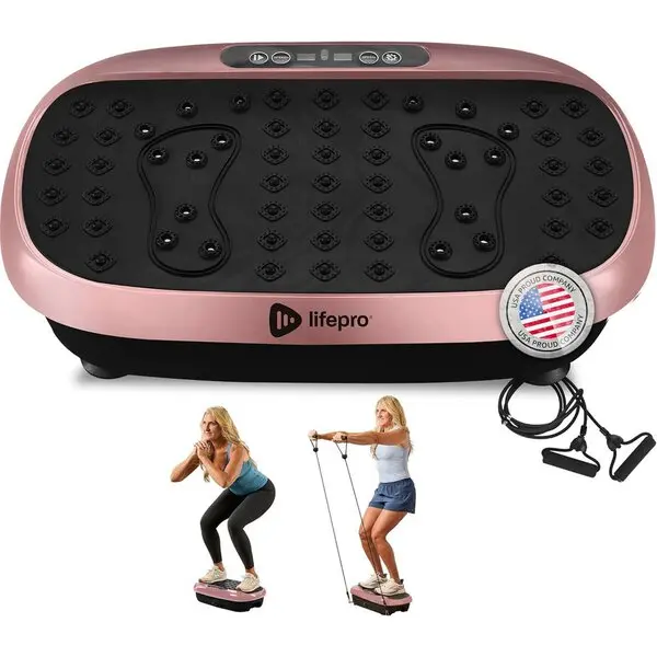 LIFEPRO Hexaplate Lite Vibration Plate Exercise Machine Full Body Recovery And Muscle Toning - Rose Gold
