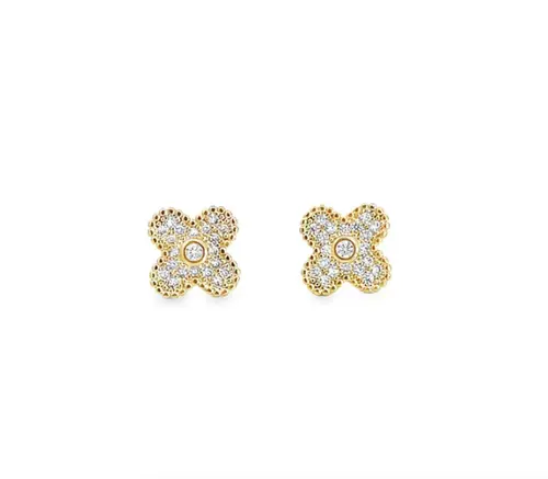 BOWOOD LANE Mila Clover Stud Earrings - Gold