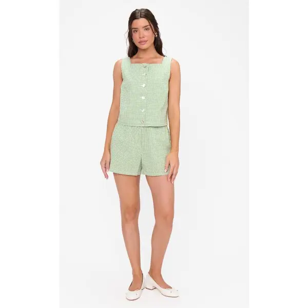 Show Me Your Mumu Maren Boxer Shorts - Field Green Gingham