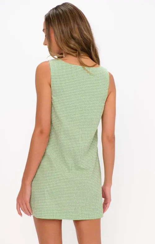 Show Me Your Mumu Everly Mini Dress - Field Green Gingham