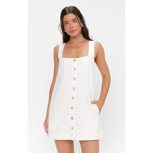 Show Me Your Mumu Everly Mini Dress - White Linen
