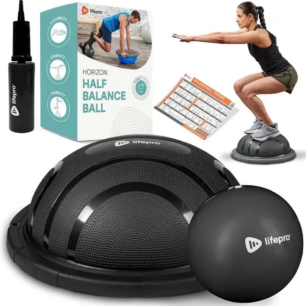 LIFEPRO Half Ball Balance Trainer - Black