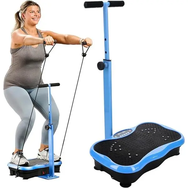 LIFEPRO Trimlite Vibration Plate Exercise Machine With Handlebars - Blue