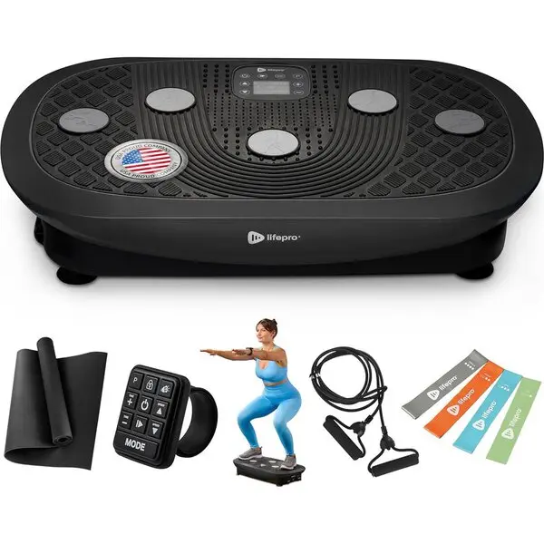 LIFEPRO Rumblex Plus 4d Vibration Plate Machine - Black