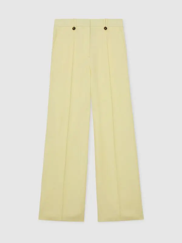 REISS Magda Petite Wide-leg Suit Trousers - Yellow