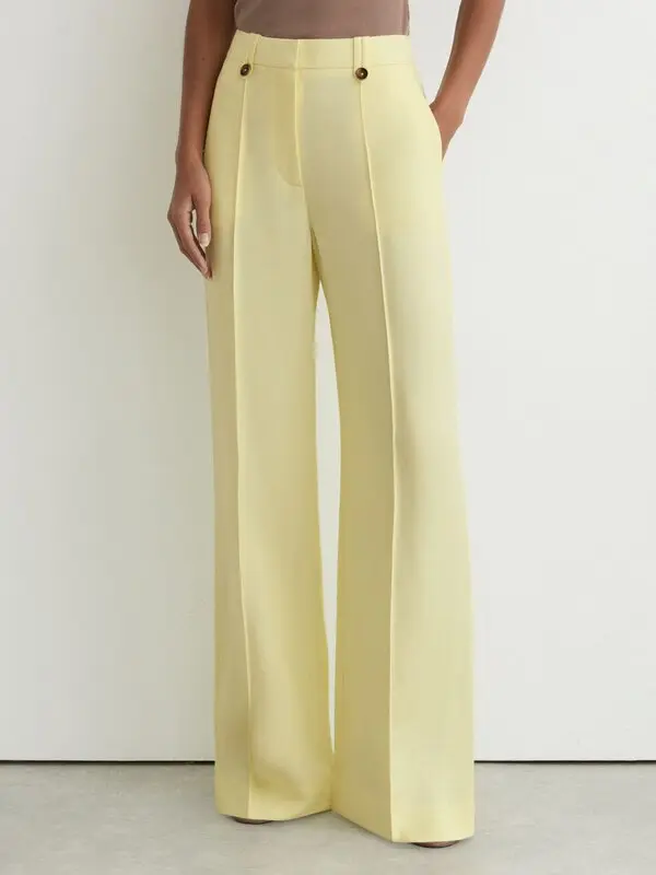 REISS Magda Petite Wide-leg Suit Trousers - Yellow