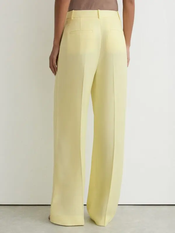 REISS Magda Petite Wide-leg Suit Trousers - Yellow