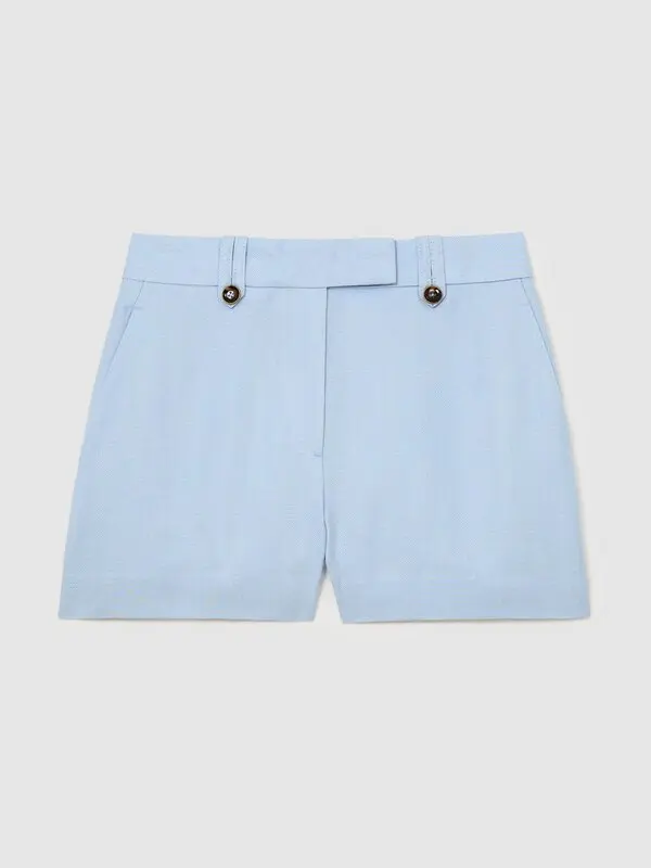 REISS Magda Mid-rise Tailored Shorts - Blue