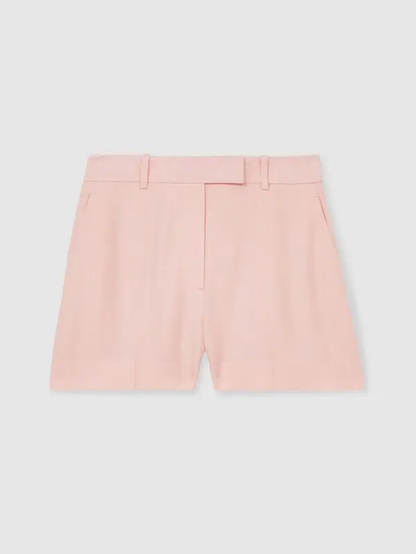 REISS Magda Mid-rise Tailored Shorts - Pink
