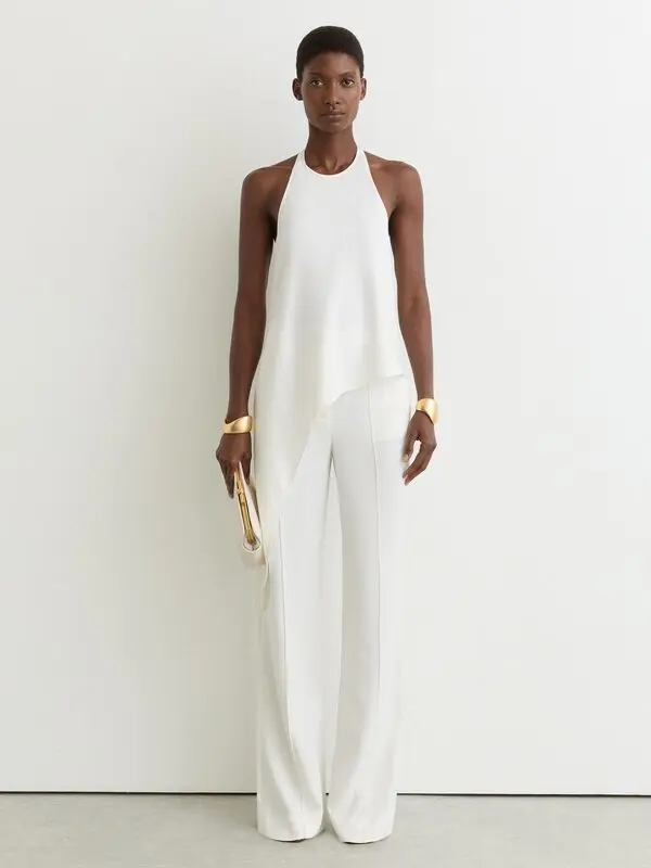 REISS Quinn Asymmetric Halterneck Top