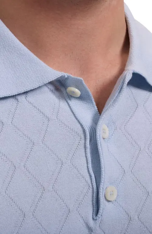 Bugatchi Wave Stitch Cotton Knit Polo