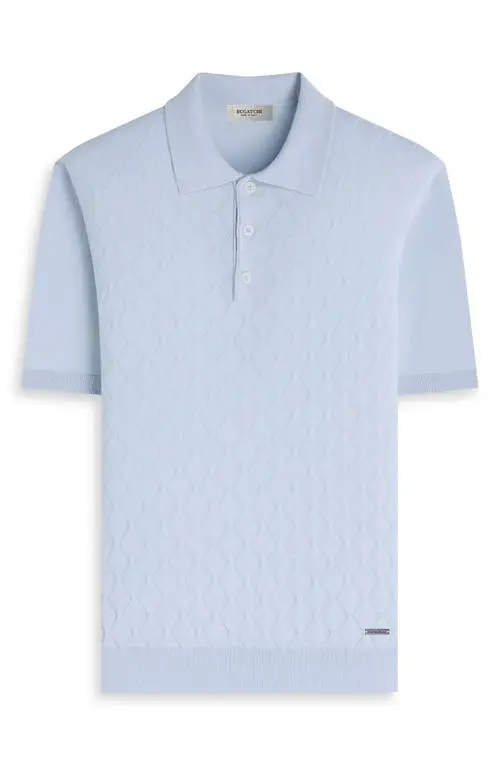 Bugatchi Wave Stitch Cotton Knit Polo