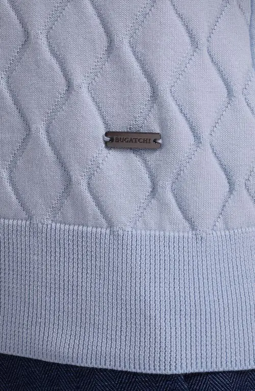 Bugatchi Wave Stitch Cotton Knit Polo