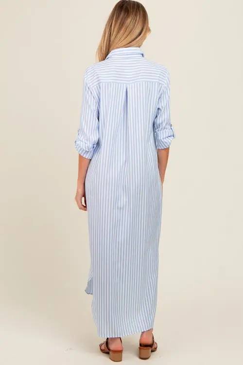 PINKBLUSH Striped Button Down Maxi Dress