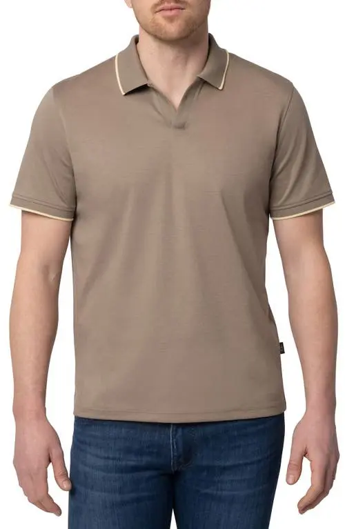 34 Heritage Riviera Tipped Pima Cotton Polo - Brindle