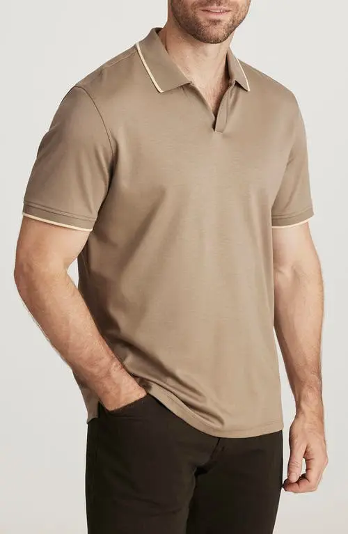 34 Heritage Riviera Tipped Pima Cotton Polo - Brindle