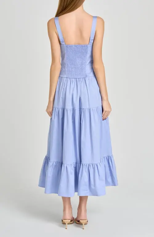 sweetheart neck tiered ruffle cotton dress Sweetheart Neck Tie-Strap Ruffle Hem Cotton Maxi Dress  Cedar & Moore
