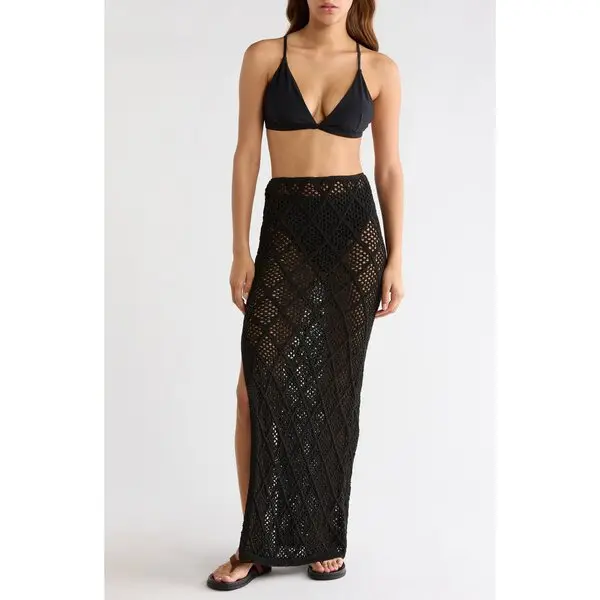 Elan Lace Maxi Skirt - Black
