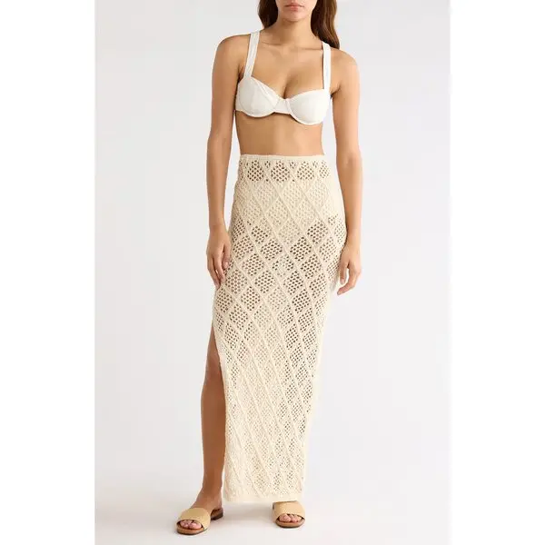 Elan Lace Maxi Skirt - Natural