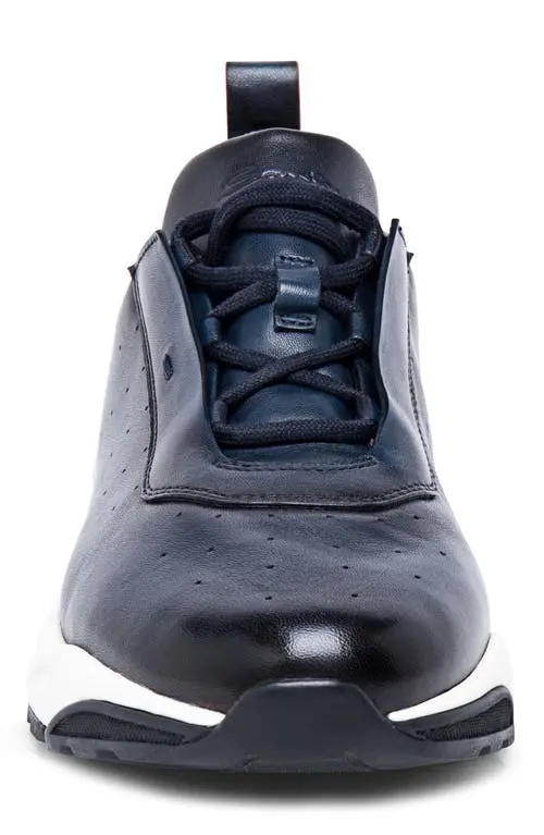 Santoni Leather Lace-up Sneaker - Blue