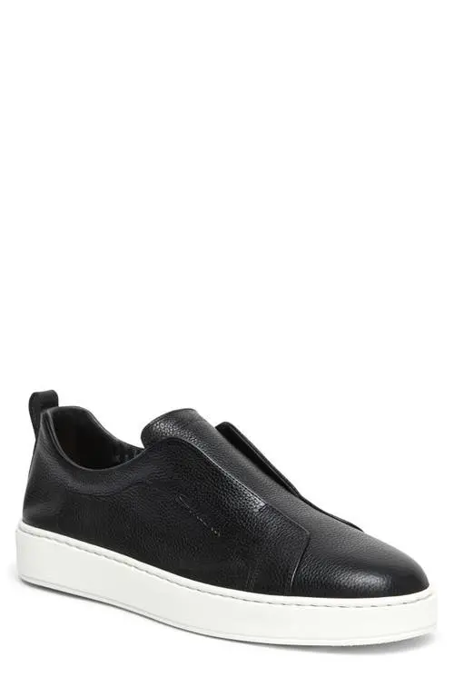 Santoni Victory Laceless Slip-on Sneaker - Black