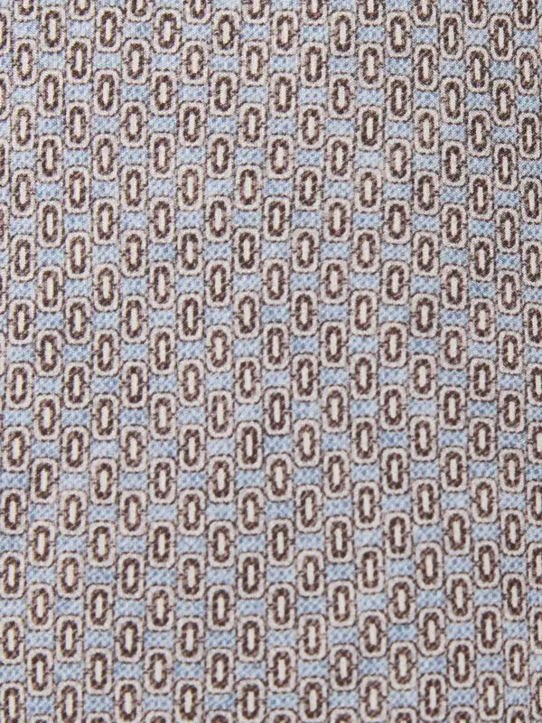 REISS Emilio Silk Micro Geometric-print Tie - Soft Blue