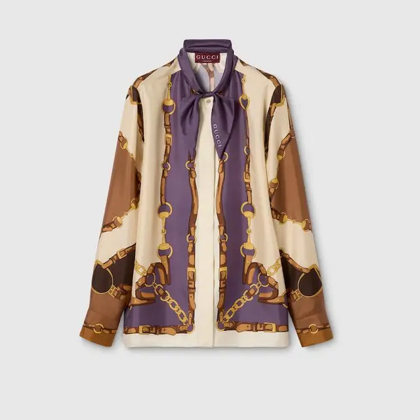Gucci Printed Silk Twill Shirt