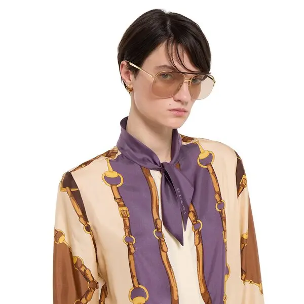 Gucci Printed Silk Twill Shirt