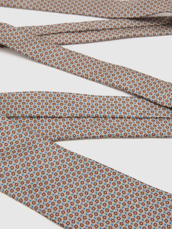 REISS Cenzo Silk Micro Paisley-print Tie - Camel Brown