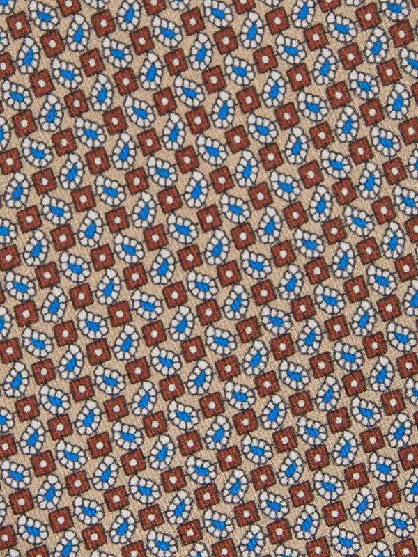 REISS Cenzo Silk Micro Paisley-print Tie - Camel Brown