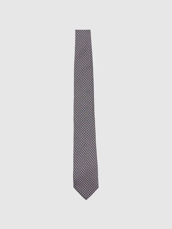 REISS Cenzo Silk Micro Paisley-print Tie - Navy