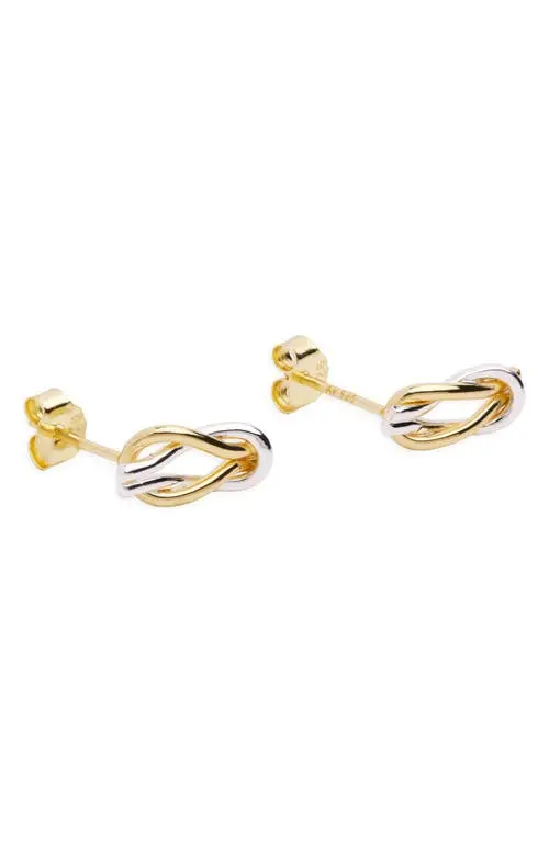 Argento Vivo Two-tone Love Knot Stud Earrings - Gold/silver