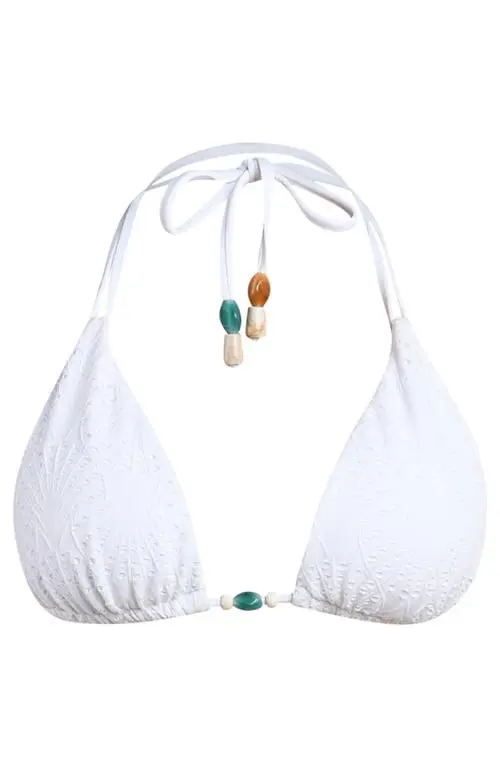 La Blanca Shellbound Eyelet Triangle Bikini Top - White