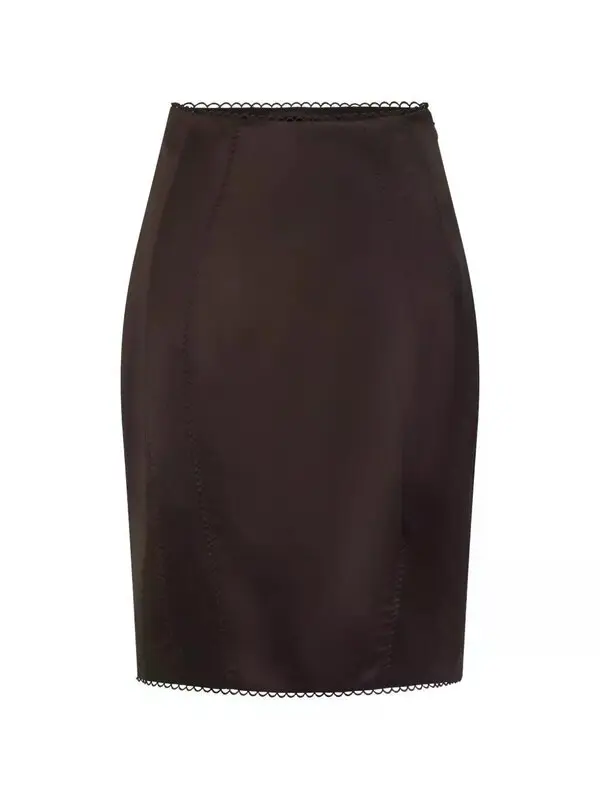 NICHOLAS Dayane Lace-trim Midi Skirt - Brown