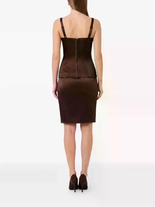 NICHOLAS Dayane Lace-trim Midi Skirt - Brown