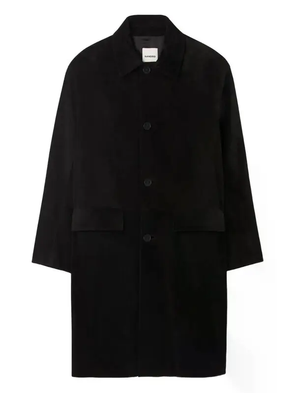 Sandro Buttoned Collar Coat