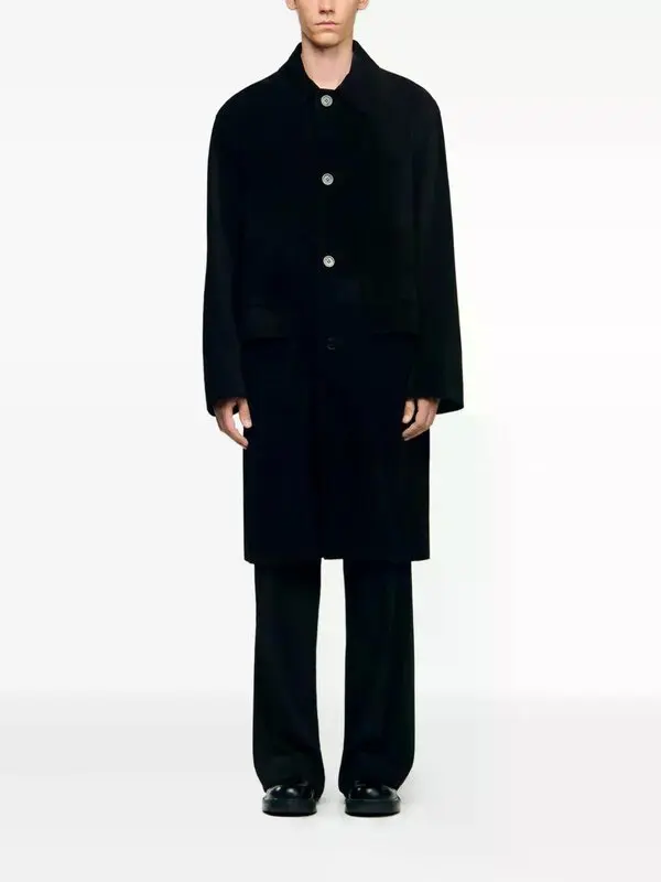 Sandro Buttoned Collar Coat