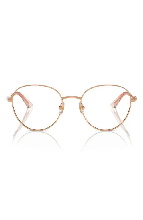 JIMMY CHOO 50mm Small Round Optical Glasses - Rose Gold/demo Lens