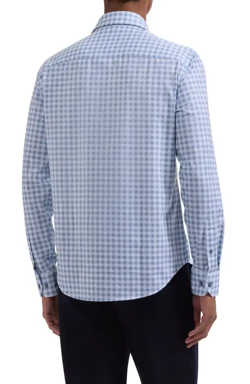 Bugatchi James Ooohcotton® Textured Gingham Check Button-up Shirt - Ether