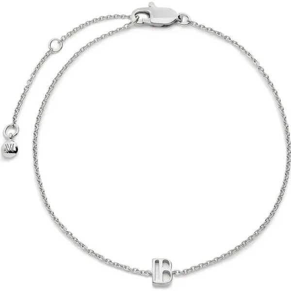 Monica Vinader Initial Pendant Bracelet - Sterling Silver B