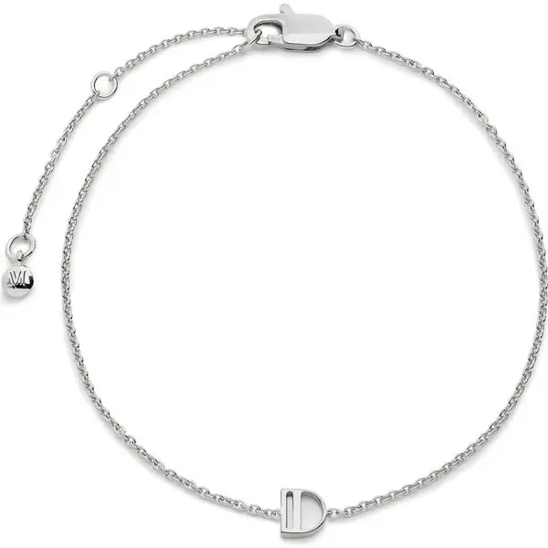 Monica Vinader Initial Pendant Bracelet - Sterling Silver D
